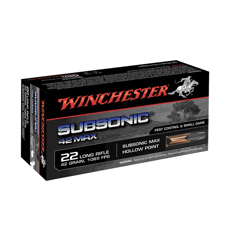 Balle 22lr winchester subsonic 42 max - 42g - calibre 22lr