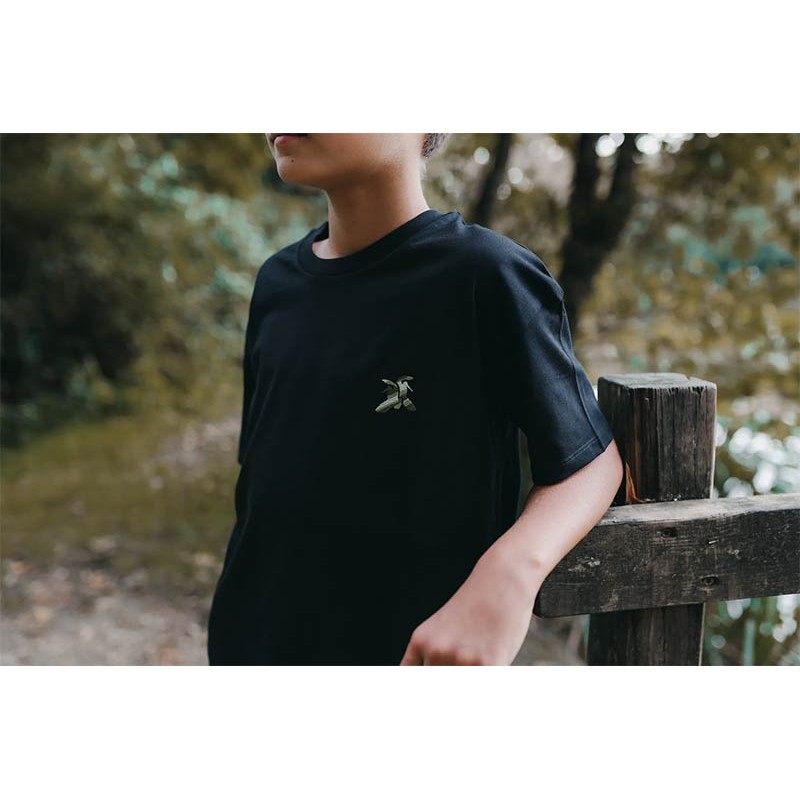 Camiseta manga corta junior le pairon bécassier logo verde - negro